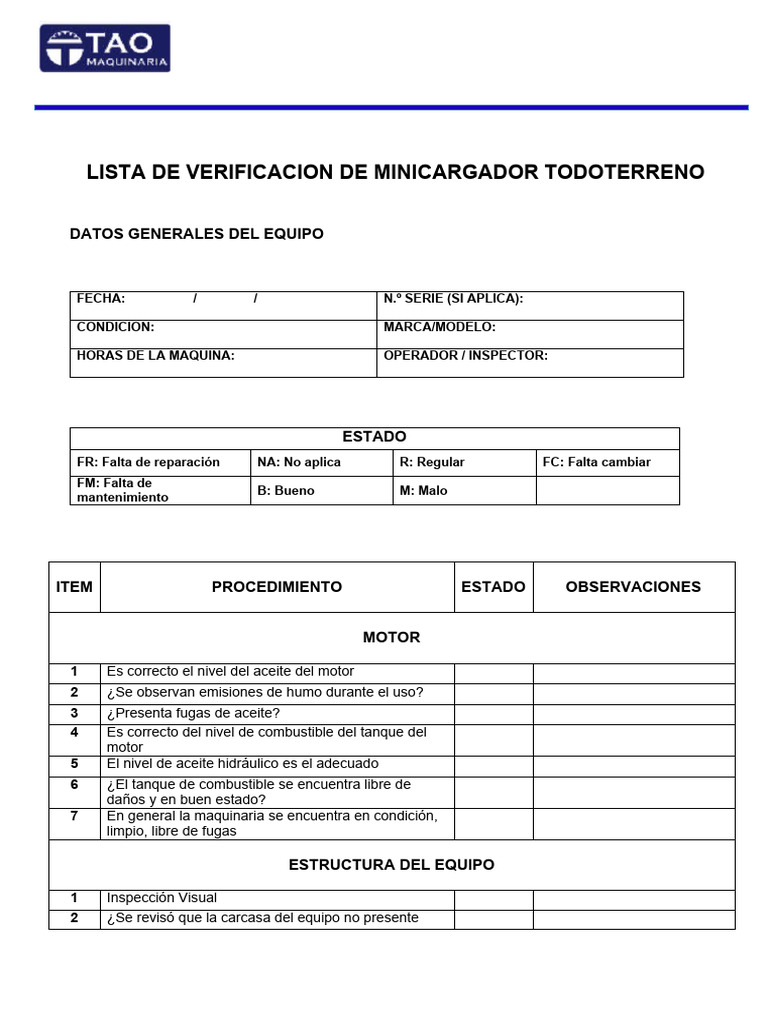 Checklist Motor | PDF | Motores | Tecnología de vehículos