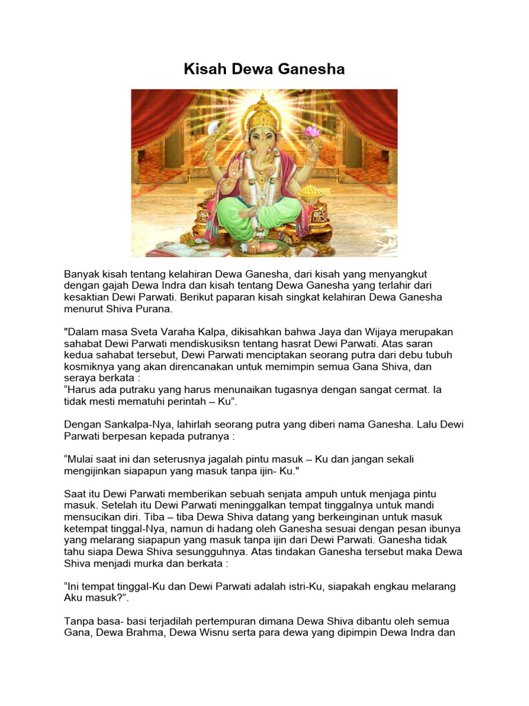 Kisah Dewa Ganesha | PDF