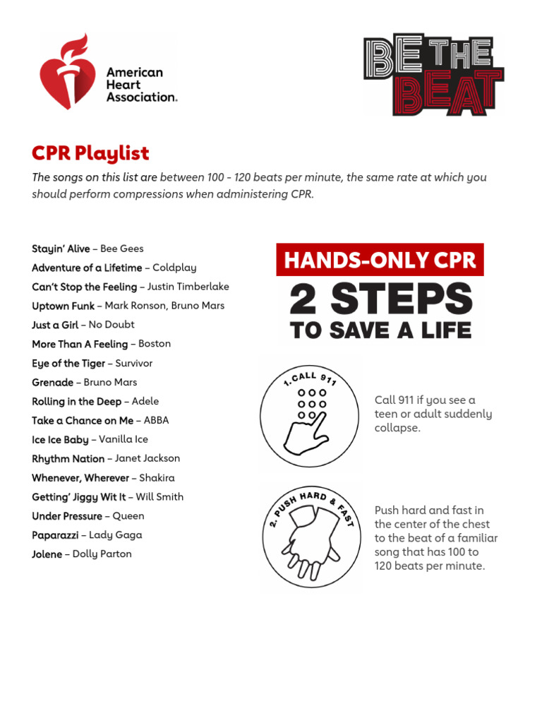 CPR Songs for Effective Compressions | PDF