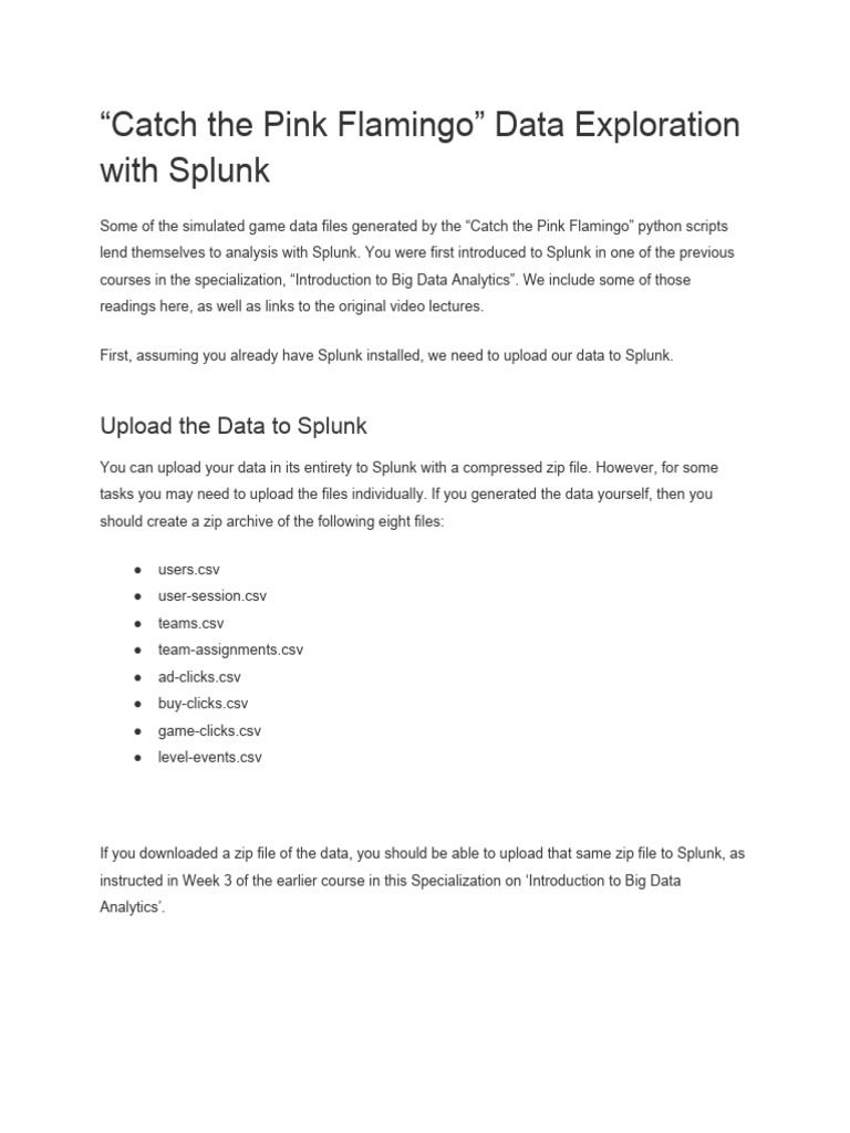 Catchthe Pink Flamingo Data Explorationwith Splunk | PDF | Zip (File Format) | Computer File
