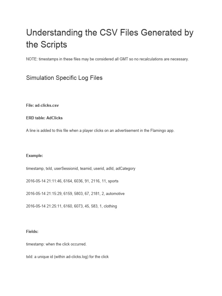 Understandingthe CSVFiles Generatedbythe Scripts | PDF | Mobile Software | Software