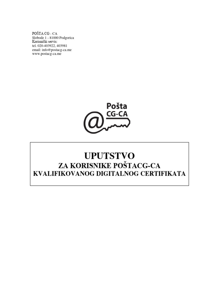 Uputstvo Za Krajnje Korisnike Token | PDF