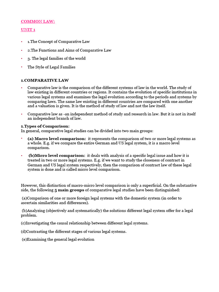 COMMON LAW Units 1 and 4 PDF | PDF | Common Law | Legal Remedy