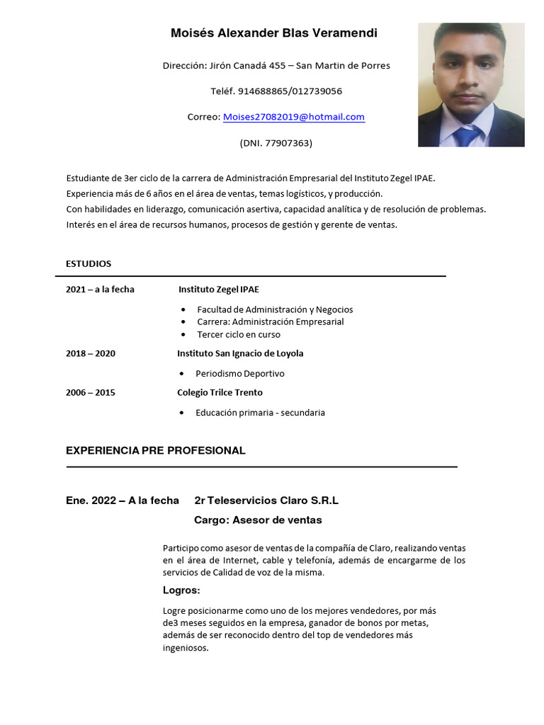 Moises Blas CV para Empresas | PDF | Business | Informática