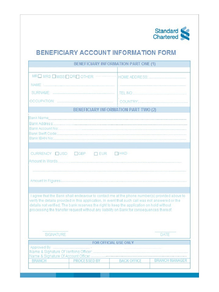 Beneficiary Account Information | PDF