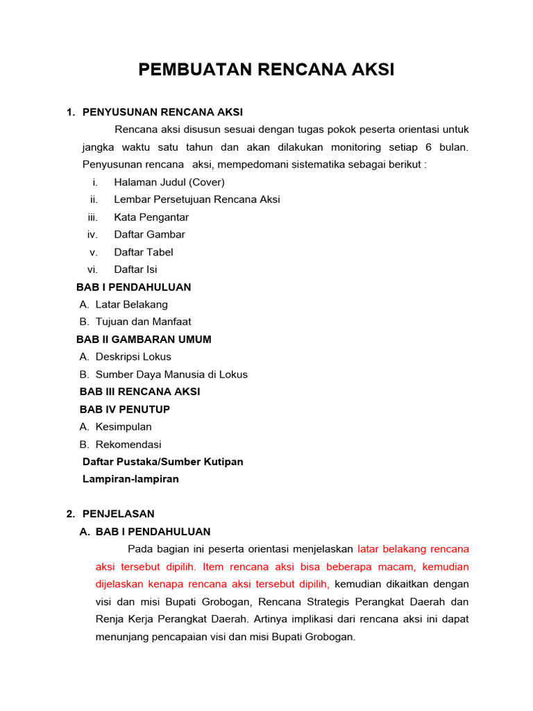Pembuatan Rencana Aksi | PDF