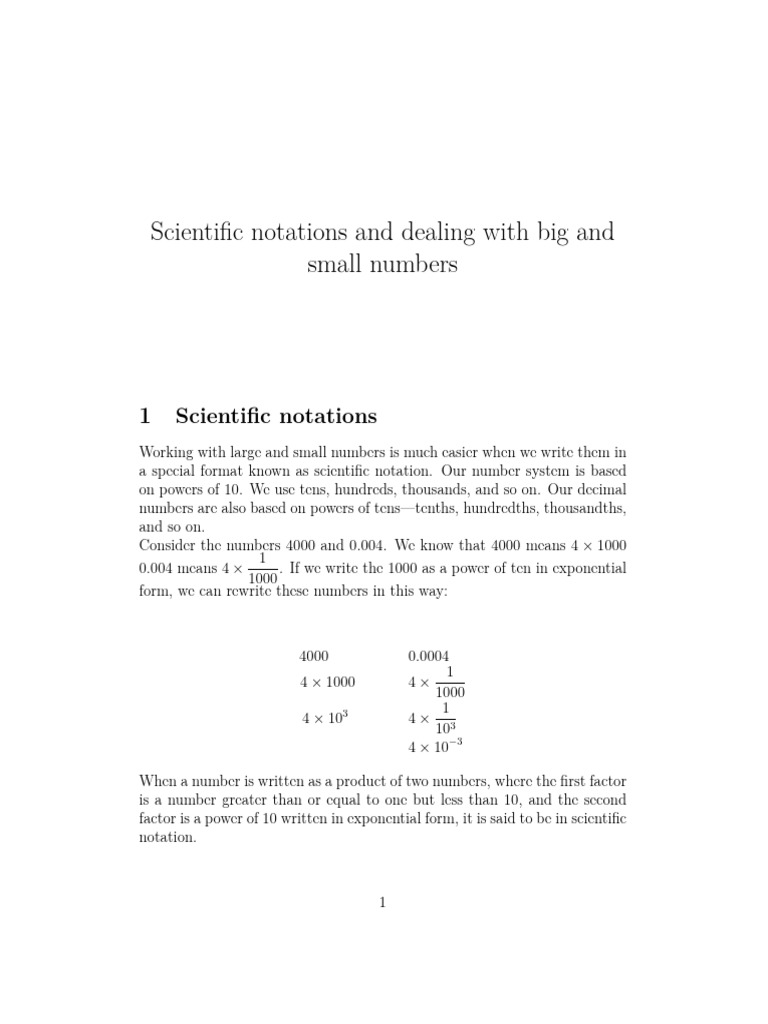 Topic 4 Scientific Notations | PDF | Numbers | Lexicology