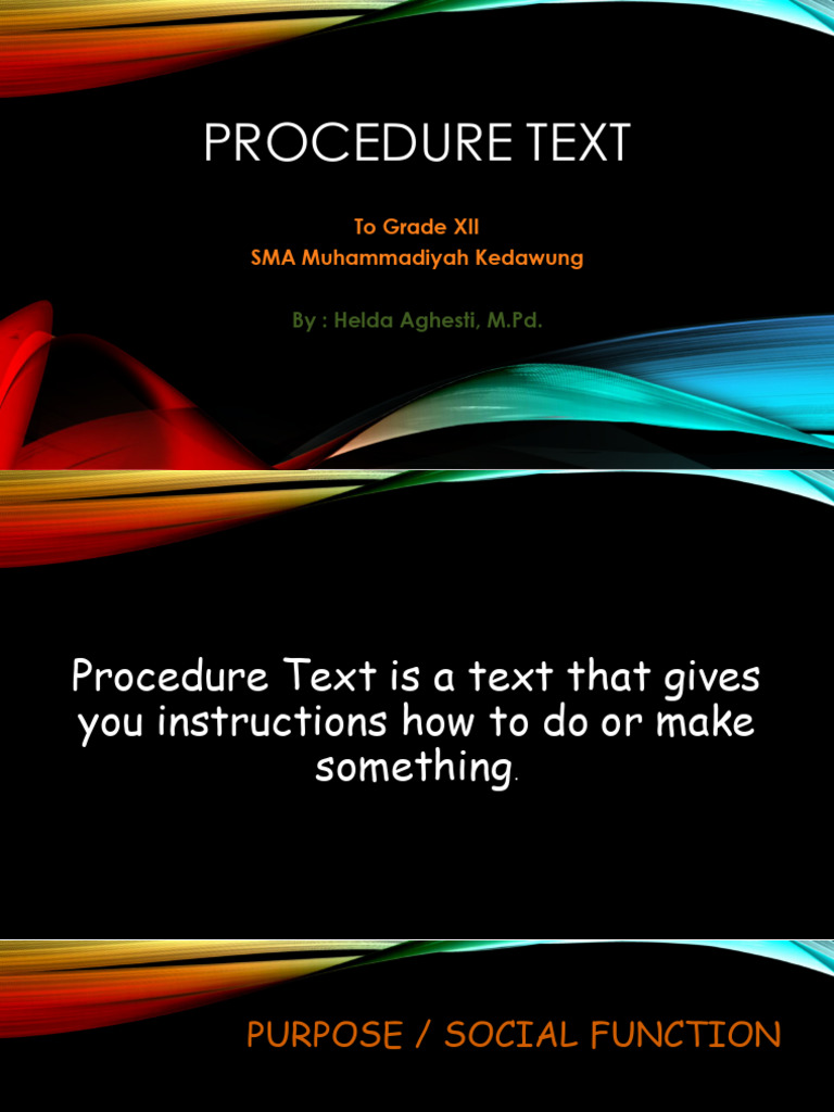 Procedure Text | PDF | Career & Growth | Art