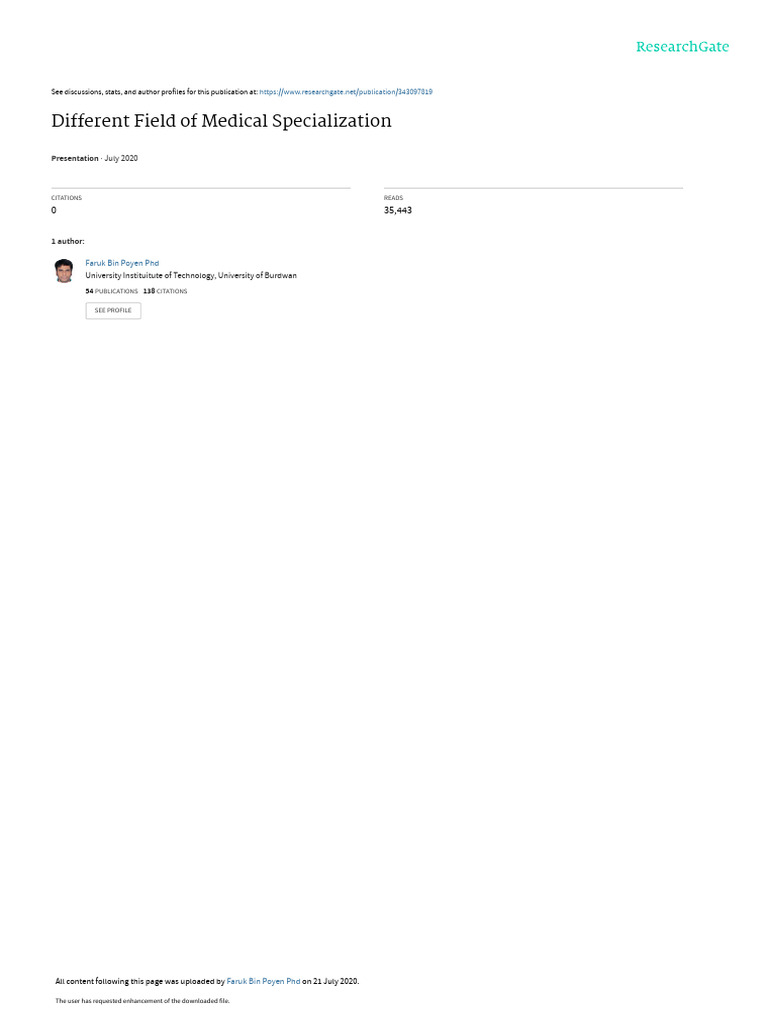 Medical Specializations | PDF | Medicine | Physician