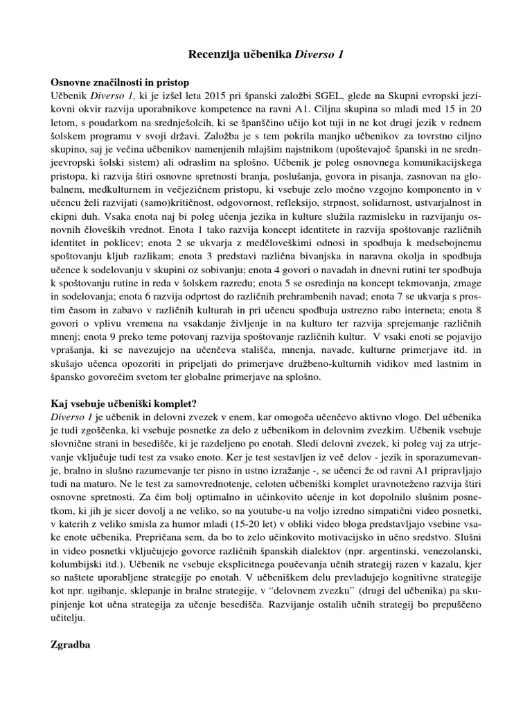 Diverso 1 Recenzija SMK 2016 | PDF