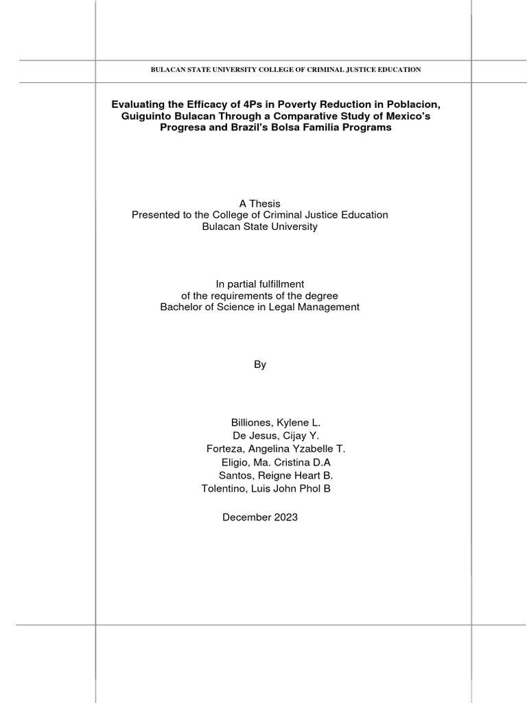 Rationale Table of Content | PDF | Poverty Reduction | Poverty