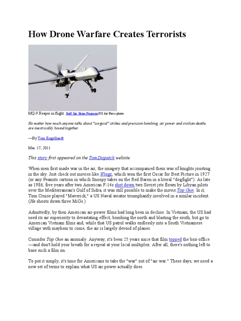 17-03-11 How Drone Warfare Creates Terrorists | PDF | Gulf War ...