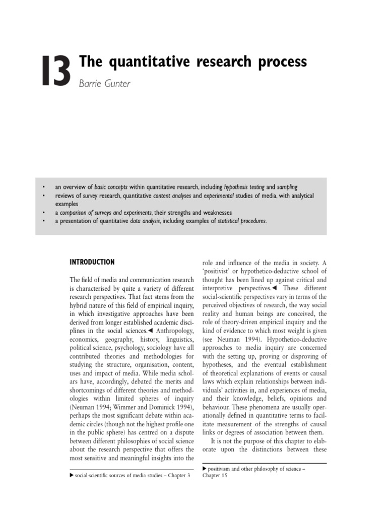 Gunter The Quantitative Research Process | Download Free PDF | Survey Methodology | Validity ...