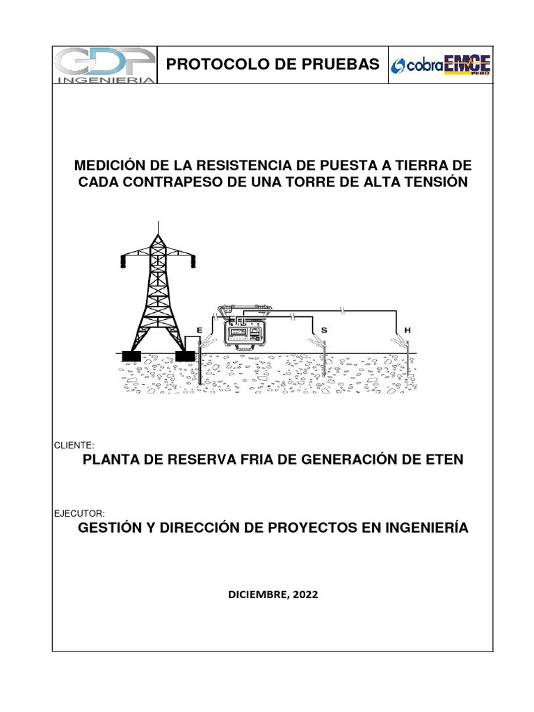 Anexo D 221214 Protocolo de Medicion Contrapesos Linea de Transmisión L-2166 | PDF | Impedancia ...