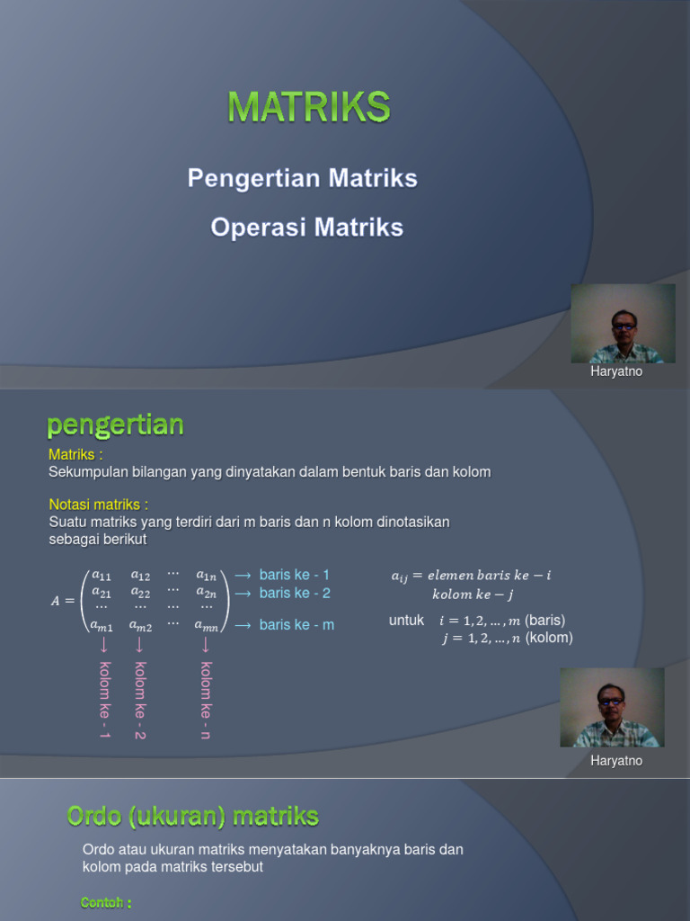 Materi 01. Pengertian Matriks | PDF
