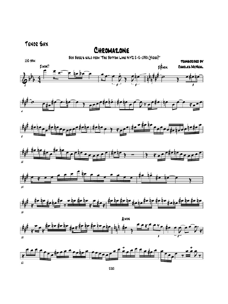 Bob Berg Solo - Chromazone | PDF