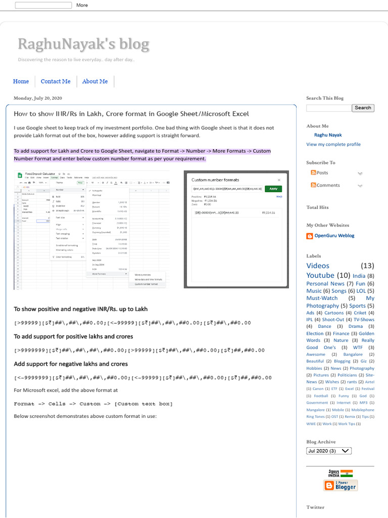 Indian Format | PDF | Blog | World Wide Web