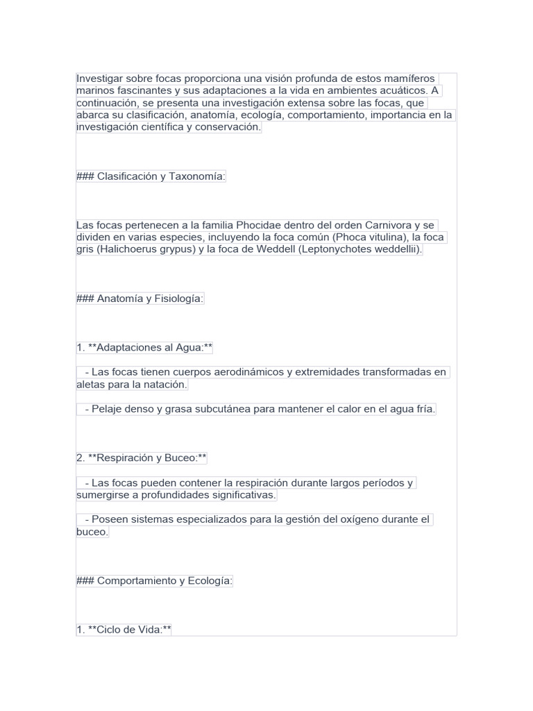 Investigacion Focas | PDF | Pinnípedo | Ecología