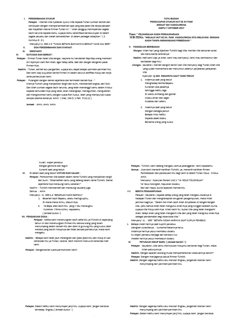 3 Persembahan Syukur | PDF