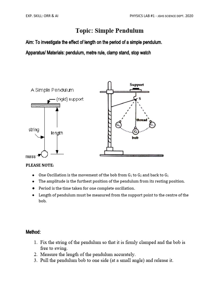 Tajmar James - Lab-Simple Pendulum | PDF
