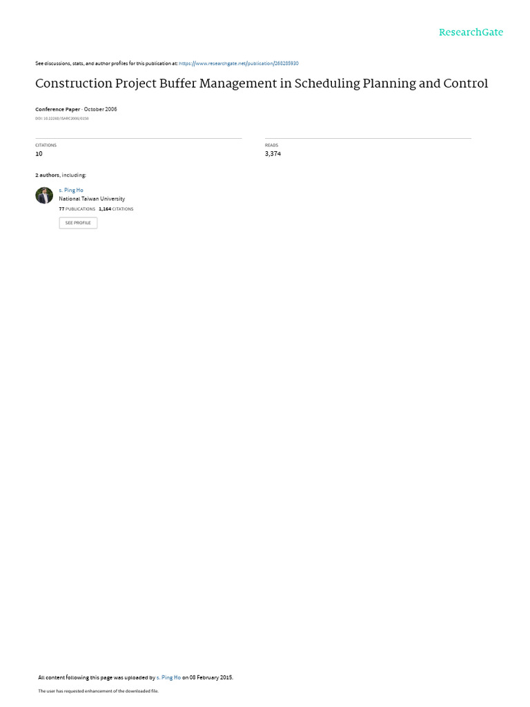 Construction Project Buffer Management in Scheduli | PDF | Project ... Construction Project Buffer Management in Scheduli | PDF | Project ...