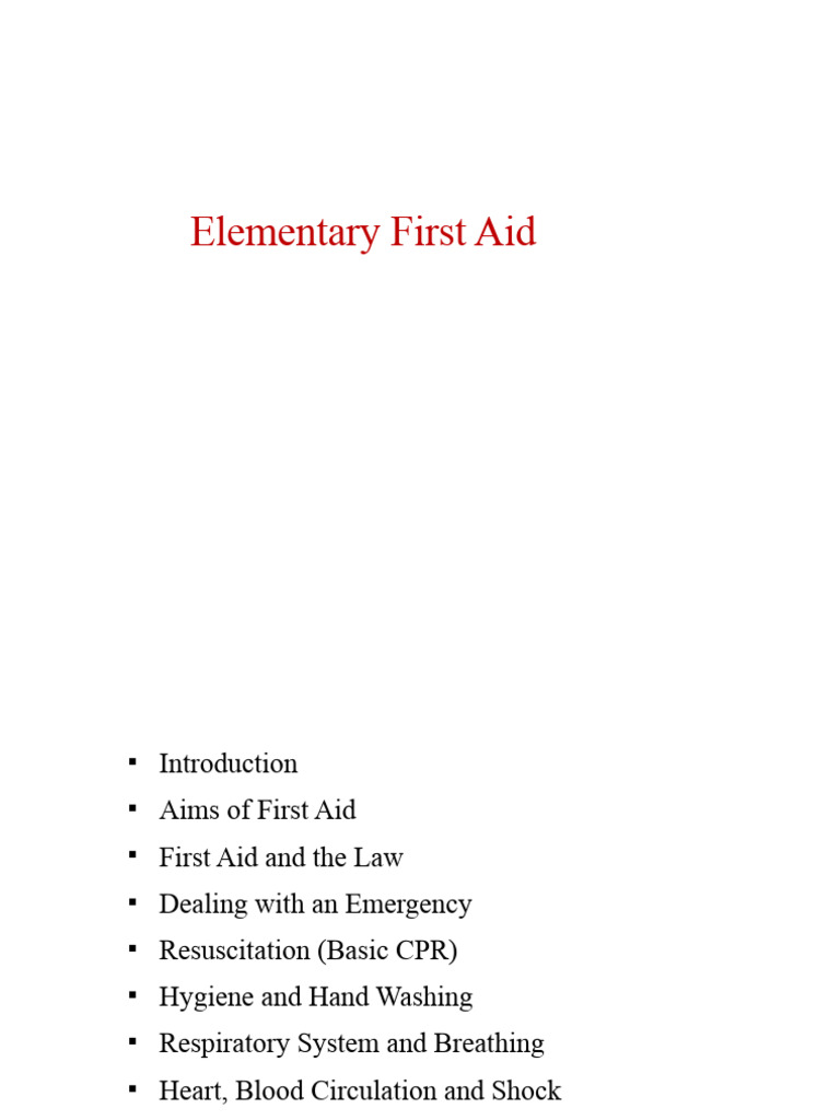 Elementary First Aid Training | PDF | Cardiopulmonary Resuscitation ...