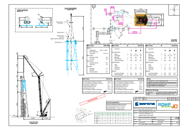 Derrick Flare Stack Lifting Plan | PDF | Crane (Machine)