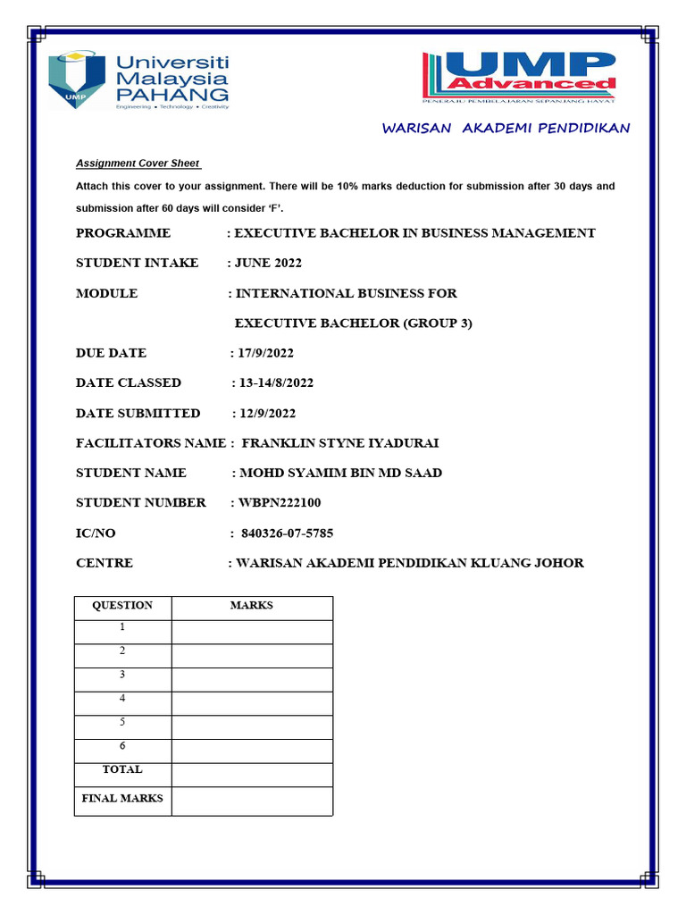 International Business, Assignment | PDF | Petroleum | Globalization