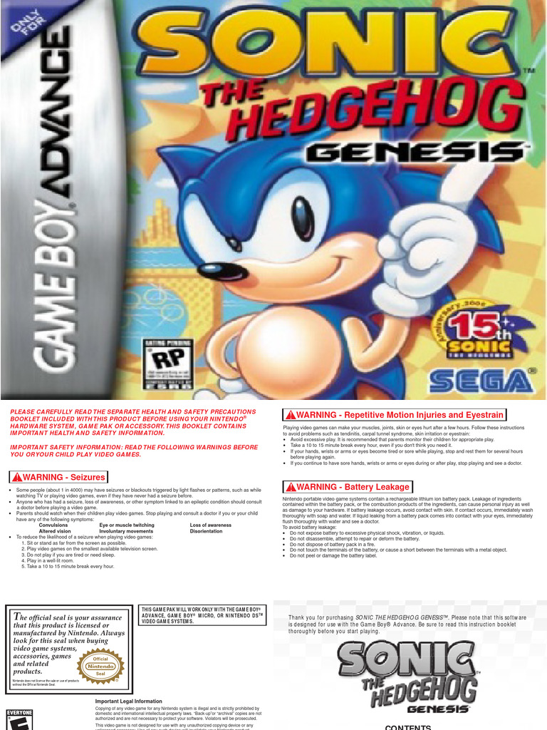Sonic The Hedgehog - Genesis (USA) | PDF