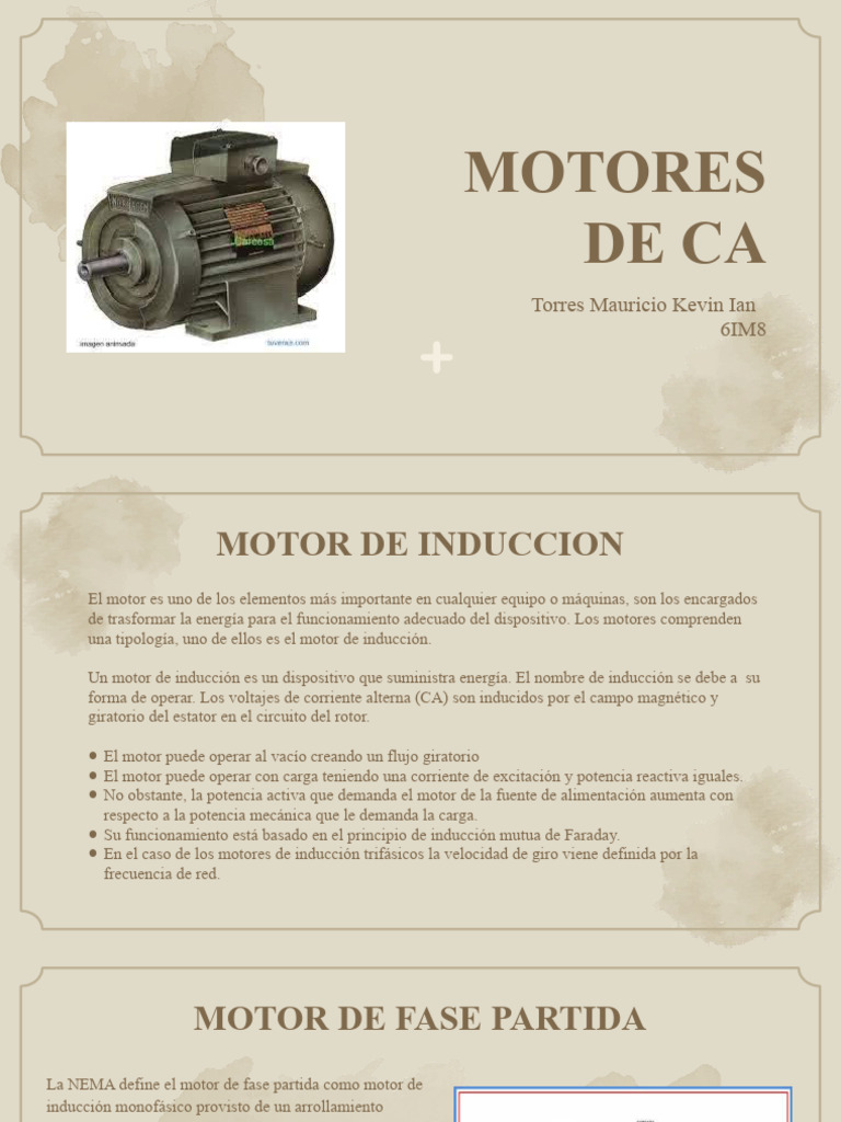 Motores de CA | PDF | Motor eléctrico | Ciencia de los Materiales