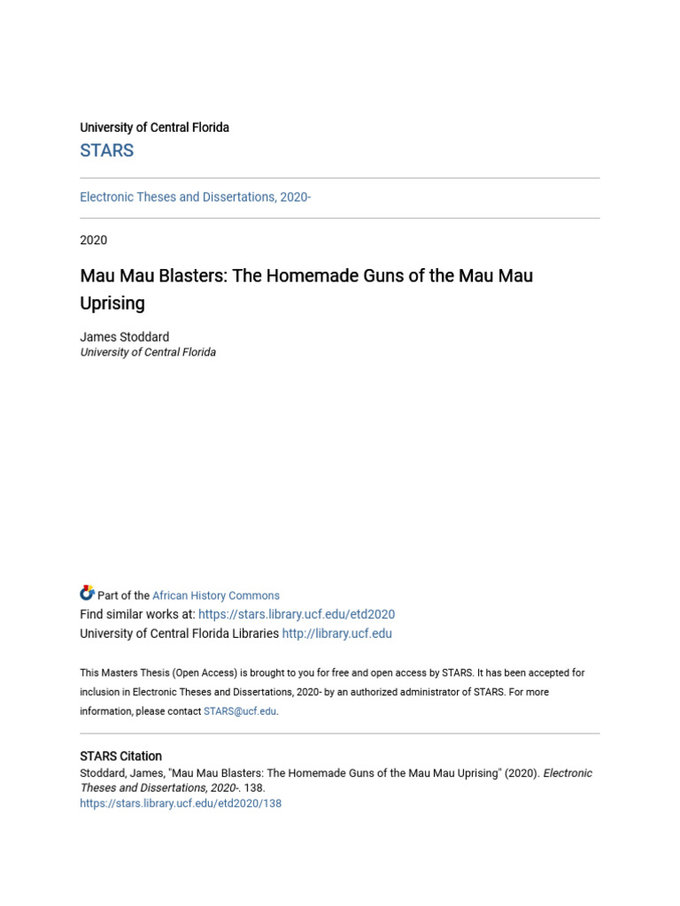 Mau Mau Blasters_ The Homemade Guns of the Mau Mau Uprising | PDF ...