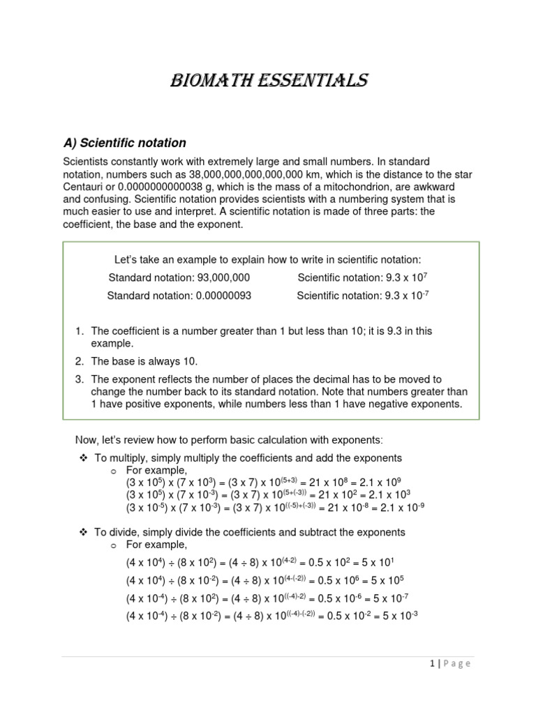 BIOMath | PDF | Mole (Unit) | Molar Concentration