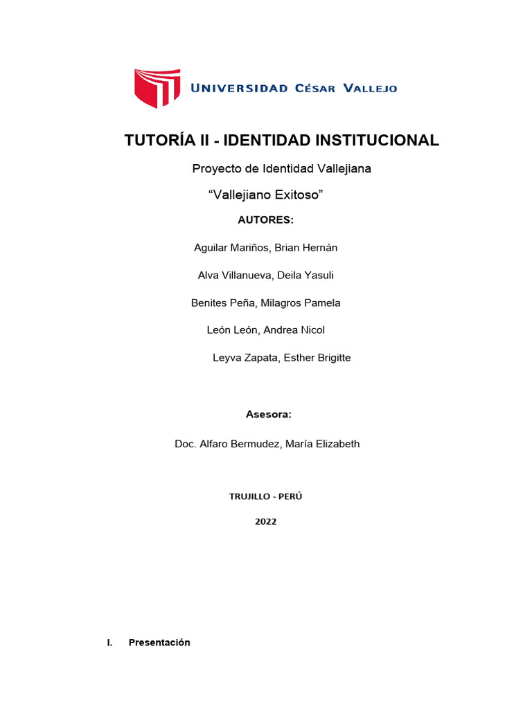 Tutoría Ii - Identidad Institucional 1 | PDF | Titulo academico | Amor