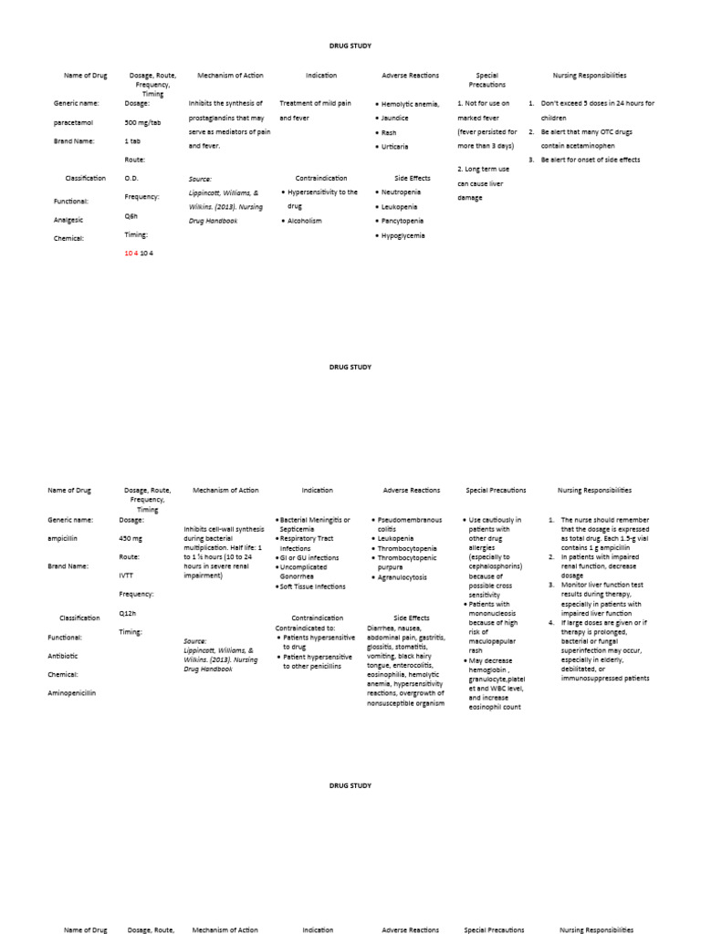 5 Drug Study Sample | PDF | Analgesic | Dose (Biochemistry)