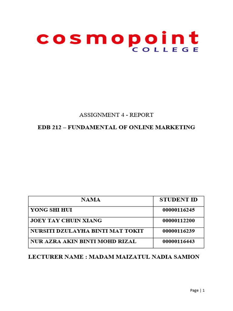 ASSIGNMENT 4 Reports | PDF | Online Shopping | Sales