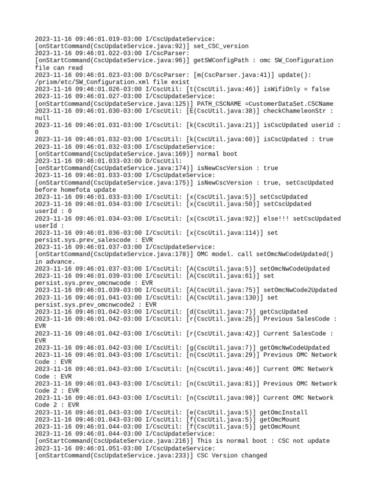 CSC Update Service Log Analysis | PDF | Computer Science | Object Oriented Programming