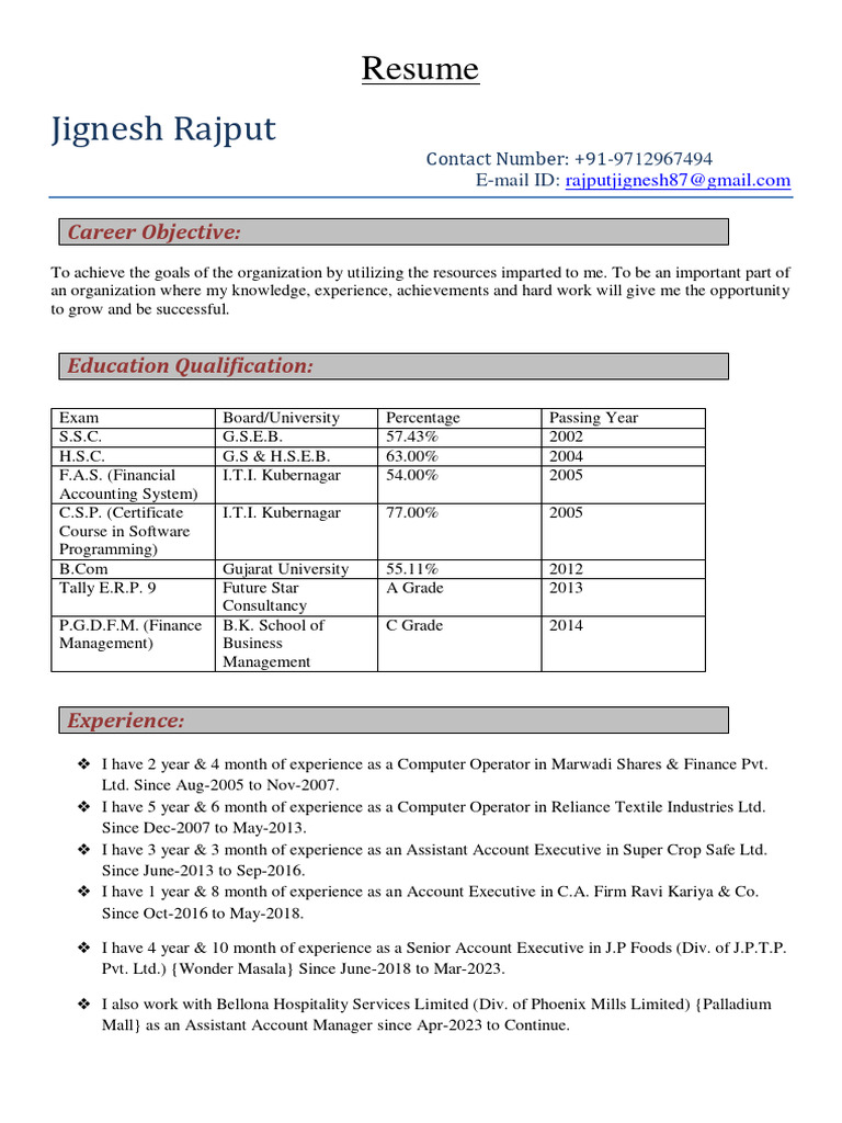 Jignesh Resume | PDF
