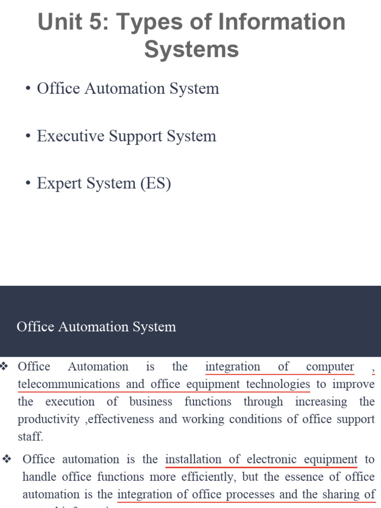 Unit 5 Types of IS | Download Free PDF | Expert | Automation