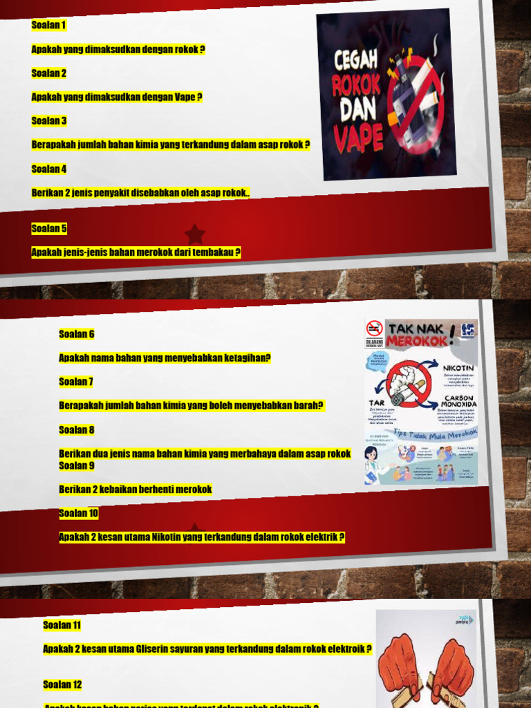 Soalan Kuiz Rokok Dan Vape | PDF