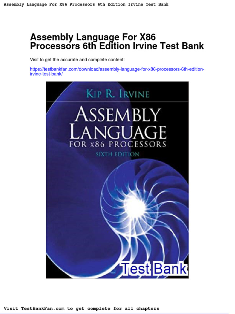 Assembly Language For x86 Processors 6th Edition Irvine Test Bank | PDF ...