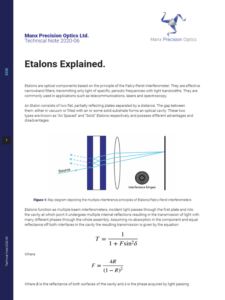 Understanding Etalons in Optics | PDF | Electromagnetic Radiation ...