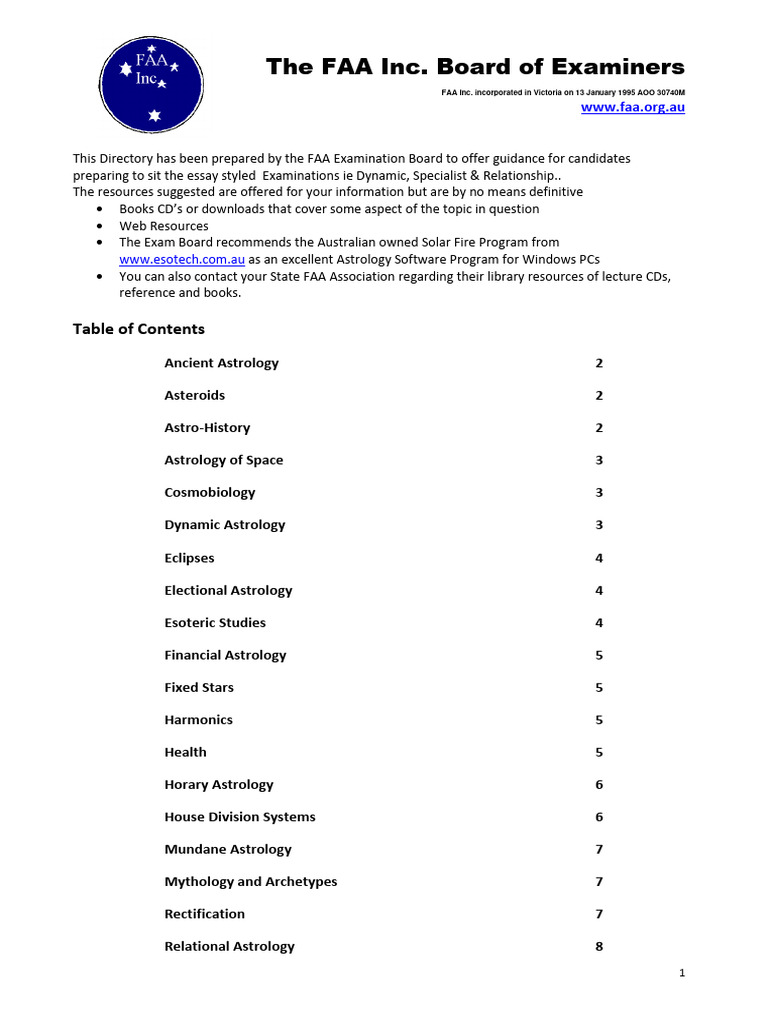 FAA Exam Preparation Guide for Astrology | PDF | Astrology | Horoscope