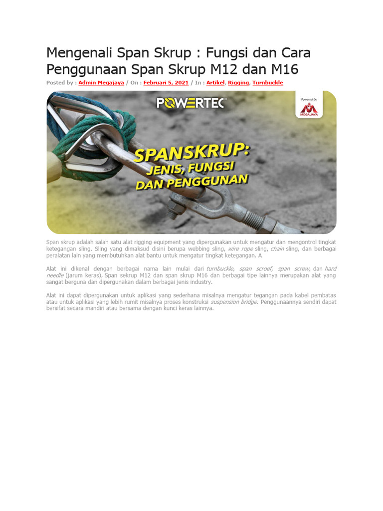 Penjelasan Span Skrup | PDF