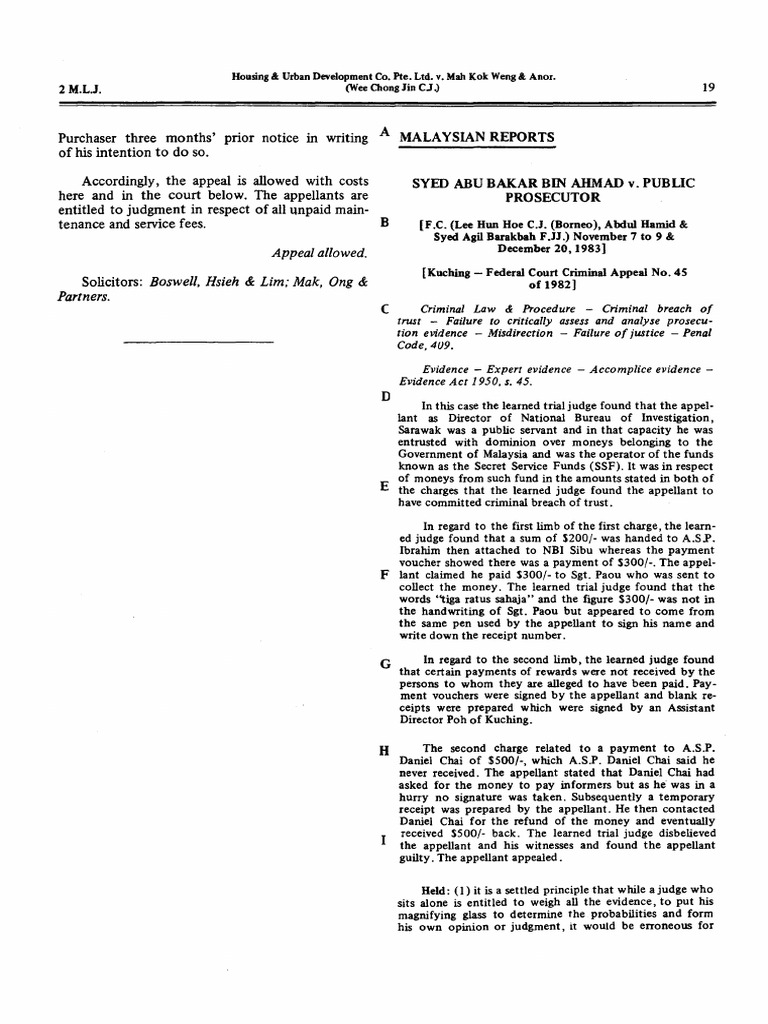 SYED ABU BAKAR BIN AHMAD V PUBLIC PROSECUTOR | PDF | Witness | Judgment ... SYED ABU BAKAR BIN AHMAD V PUBLIC PROSECUTOR | PDF | Witness | Judgment ...