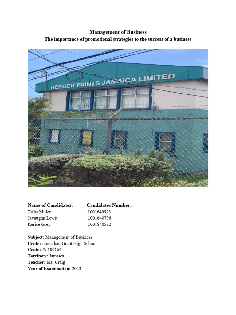 Jevaughn's Group IA 2023 | PDF | Marketing | Brand