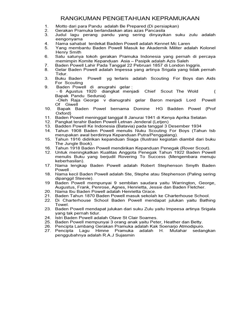 Rangkuman PK, Pa, Pu, Pi, p3k, Sandi, Bik | PDF | Ilmu Sosial