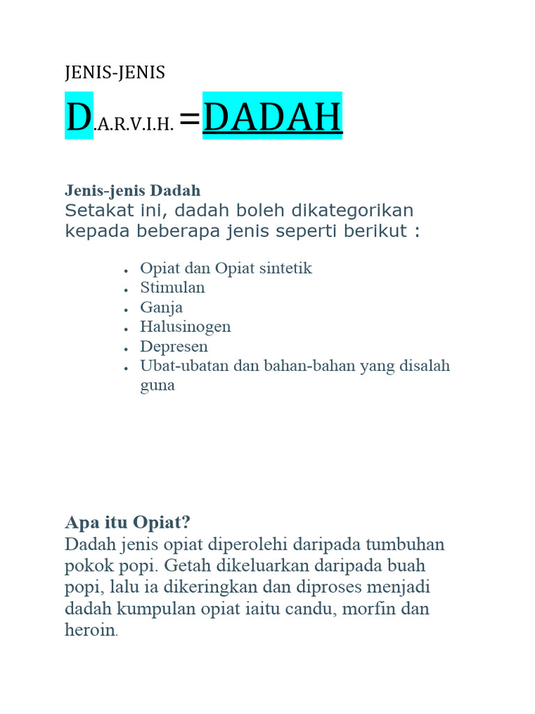 Jenis Dadah | PDF