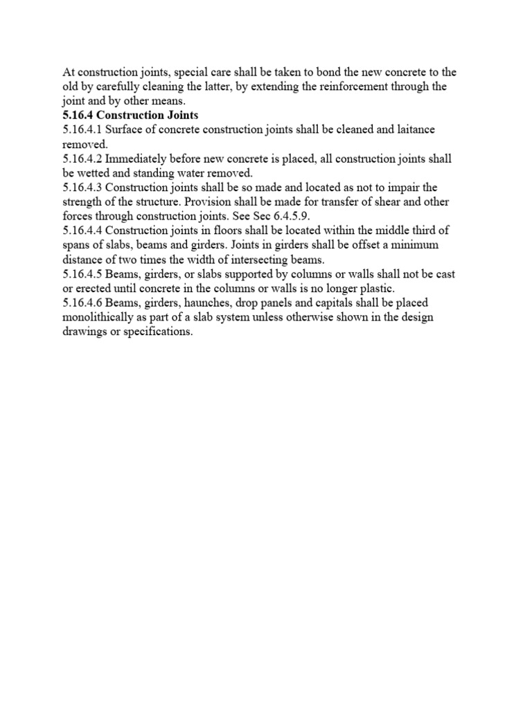 Construction Joints | PDF