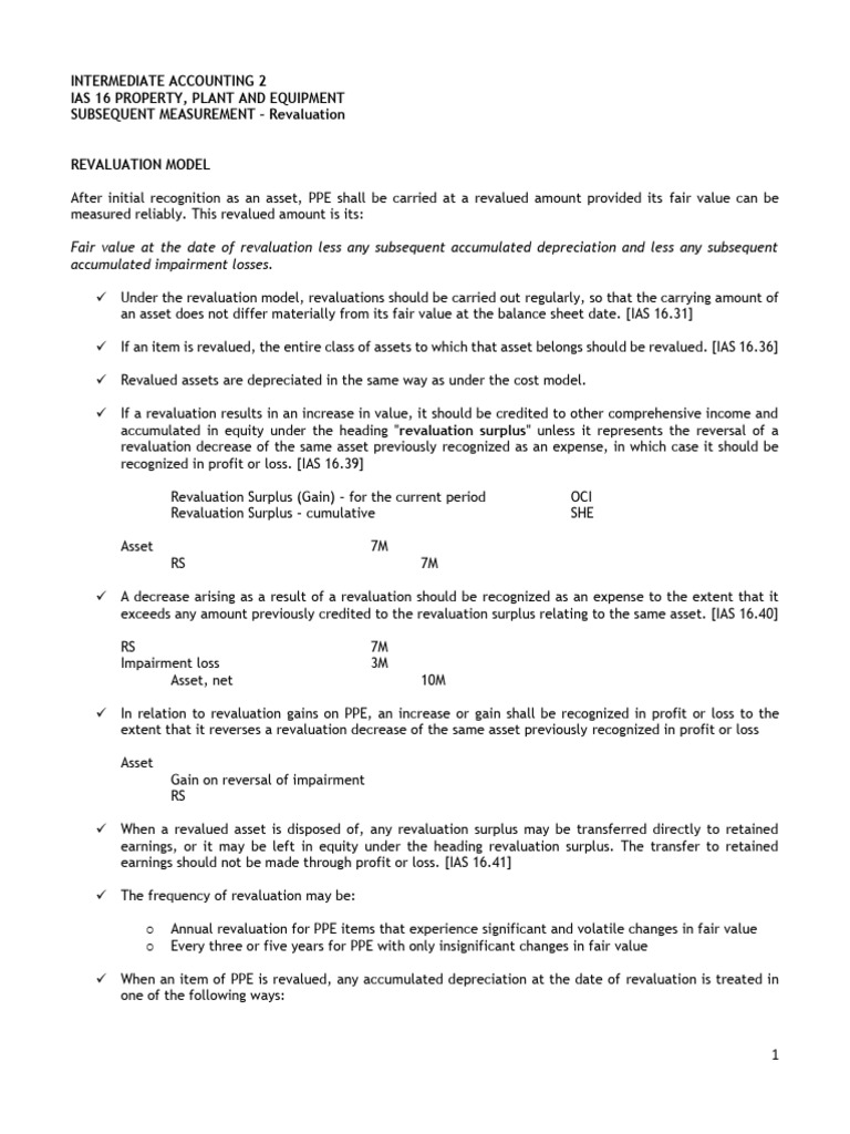 Revaluation Model for Property Assets | PDF | Depreciation | Fair Value