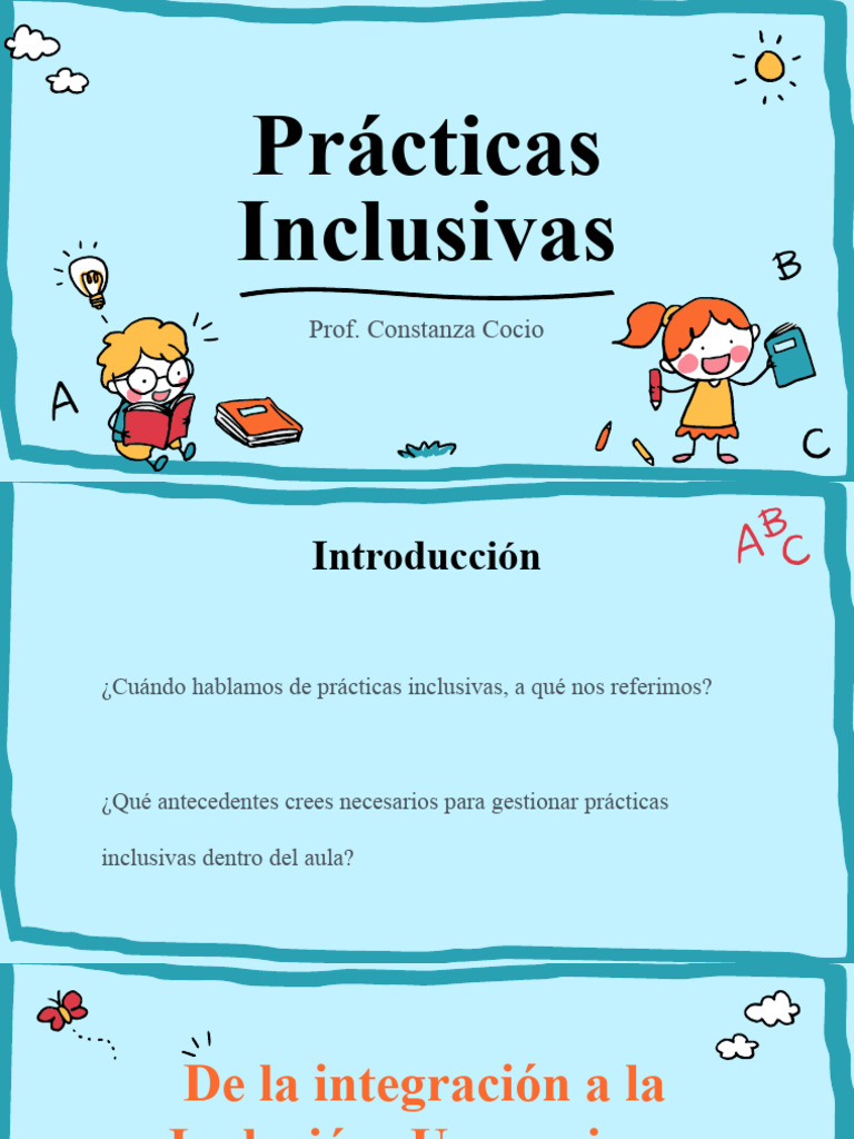 Prácticas inclusivas | PDF | Inclusión (Educación) | Cognición